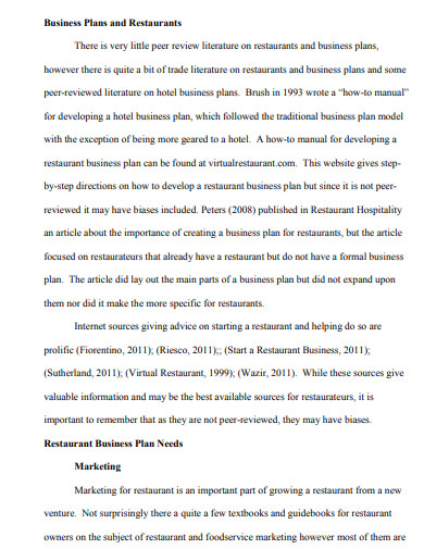 Restaurant Business Plan - 13+ Examples, Format, Pdf | Examples