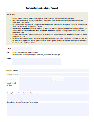 Termination of Services Letter - 10+ Examples, Format, Sample | Examples