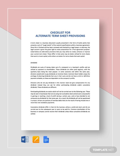 Term Sheet Examples - 10+ [ Equity, Partnership, Investment ] | Examples