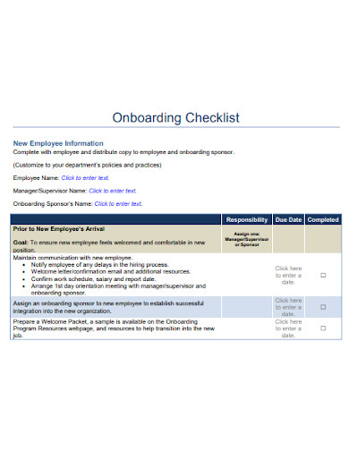 Onboarding Checklist - 16+ Examples, Format, Pdf | Examples