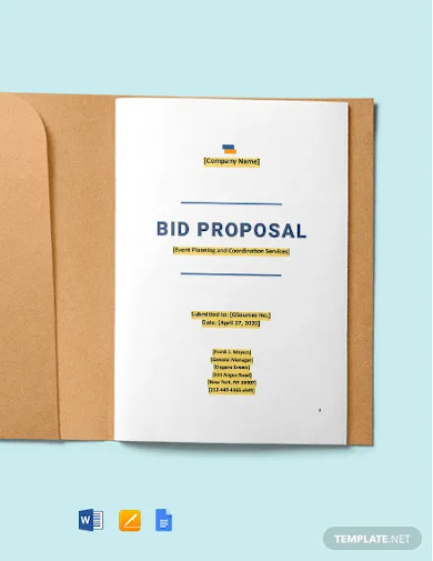 Bid Proposal Examples - 21+ in PDF | Google Docs | Pages | MS Word ...
