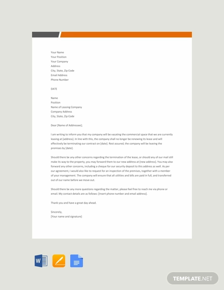 Real Estate Termination Letter - 10+ Examples, Format, Sample | Examples
