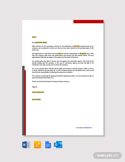 Real Estate Agent Appointment Letter - 9+ Examples, Format, Sample ...
