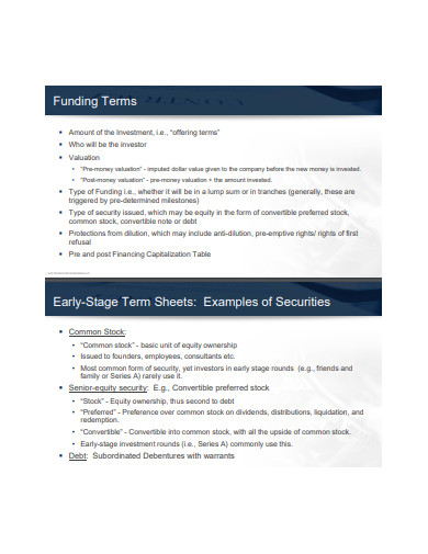 Term Sheet Examples - 10+ [ Equity, Partnership, Investment ] | Examples