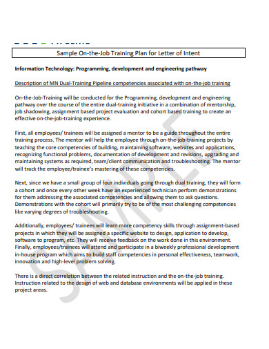 Letter Of Intent for a Job - 7+ Examples, Format, Sample | Examples