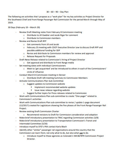 30-60-90 Day Action Plan - 10+ Examples, Format, Pdf | Examples