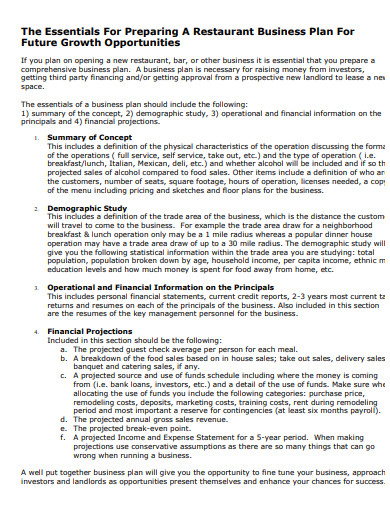 Restaurant Business Plan - 13+ Examples, Format, Pdf | Examples