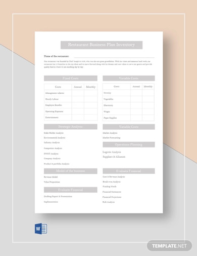 Restaurant Business Plan - 13+ Examples, Format, Pdf | Examples