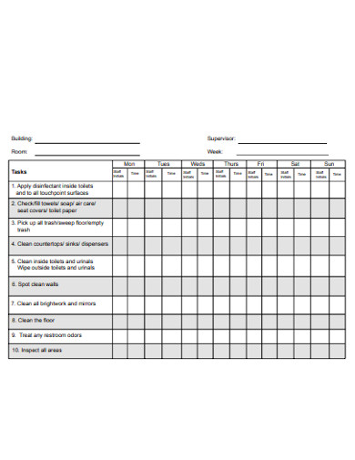 Restroom Checklist - 10+ Examples, Format, Pdf | Examples
