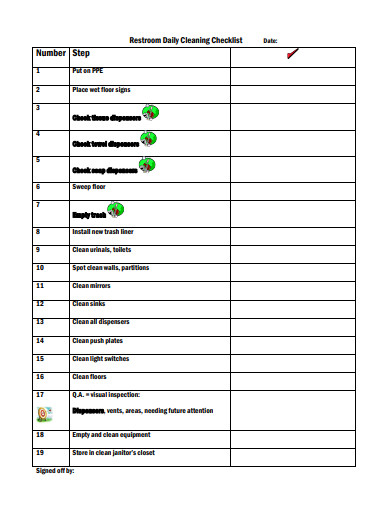 Restroom Checklist - 10+ Examples, Format, Pdf | Examples