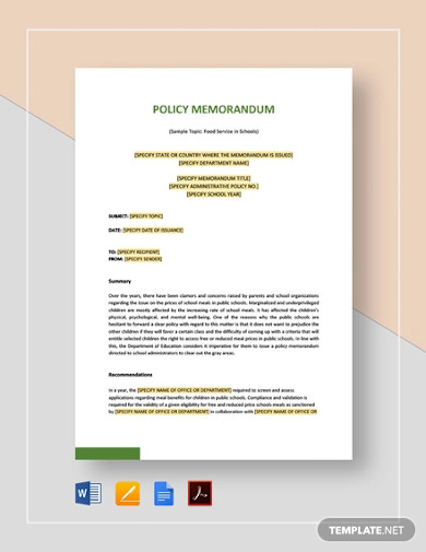 30+ Policy Memo Examples in Word | Google Docs | Apple Pages | PDF ...