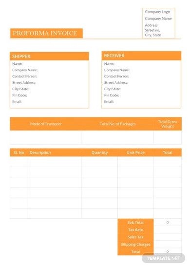 Proforma - 10+ Examples, Format, Sample | Examples