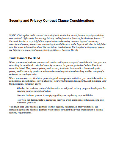 Security Contract - 10+ Examples, Format, Pdf | Examples