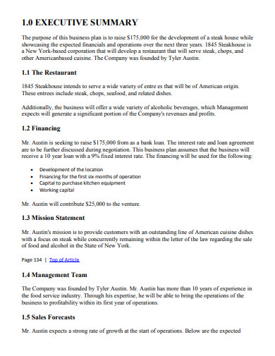 Restaurant Business Plan - 13+ Examples, Format, Pdf | Examples