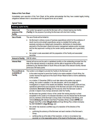 Term Sheet Examples - 10+ [ Equity, Partnership, Investment ] | Examples