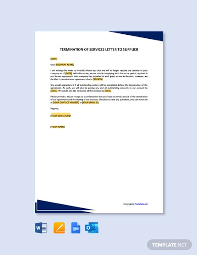 Contract Termination Letter To Vendor Database Letter Template Collection