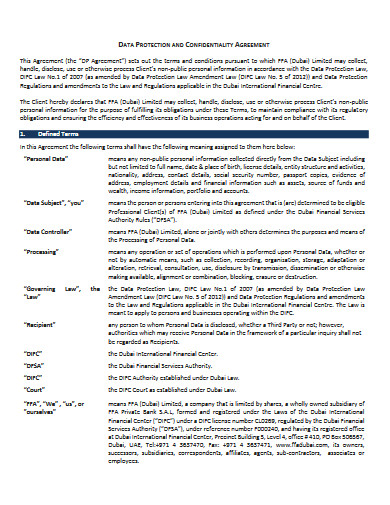 Data Confidentiality Agreement - 10+ Examples, Format, Pdf | Examples
