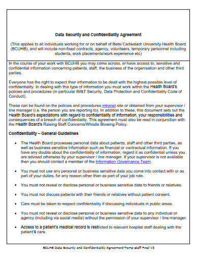 Data Confidentiality Agreement - 10+ Examples, Format, Pdf | Examples