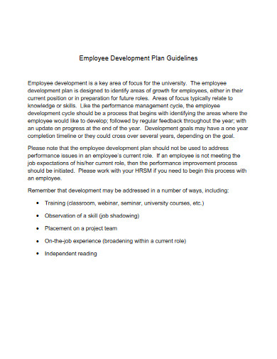 Employee Development Plan - 10+ Examples, Format, Pdf | Examples