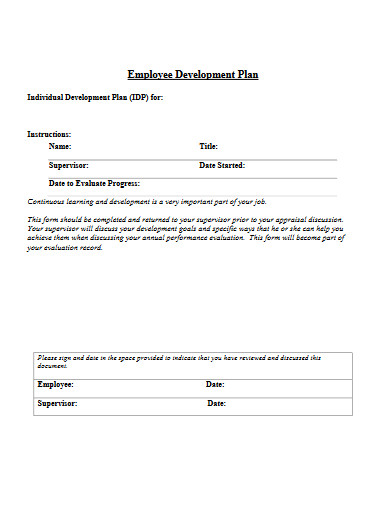 Employee Development Plan - 10+ Examples, Format, Pdf | Examples