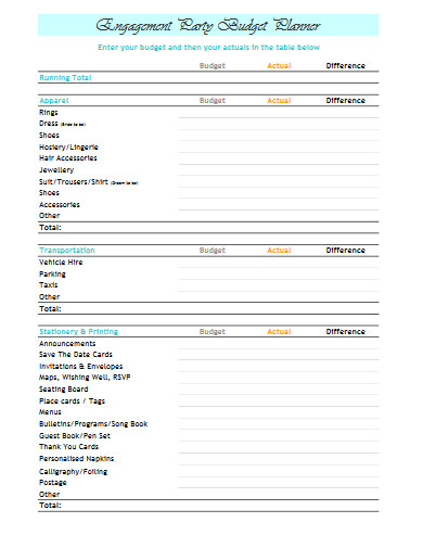 Party Budget - 10+ Examples, Format, Pdf | Examples