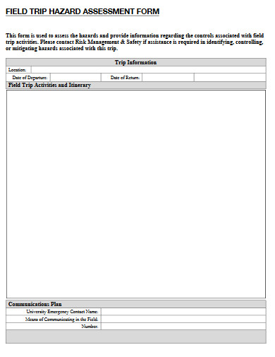Hazard Assessment Form - 10+ Examples, Format, Sample | Examples