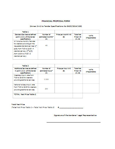 Financial Proposal - 10+ Examples, Format, Pdf | Examples