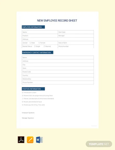 Employee Record - 10+ Examples, Format, Pdf | Examples