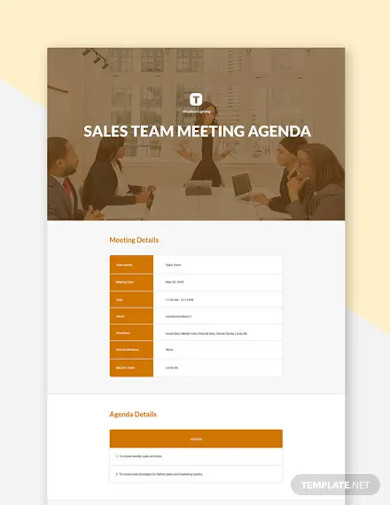 Team Meeting Agenda - 10+ Examples, Format, Pdf | Examples