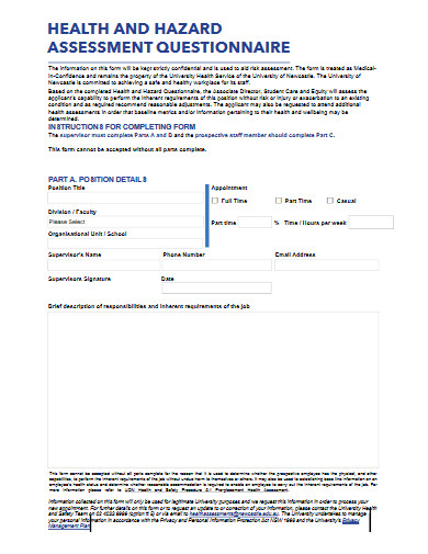 Hazard Assessment Form - 10+ Examples, Format, Sample | Examples
