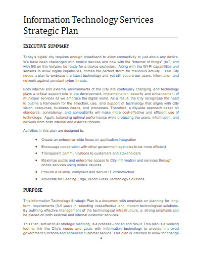IT Strategy Plan - 10+ Examples, Format, Pdf | Examples