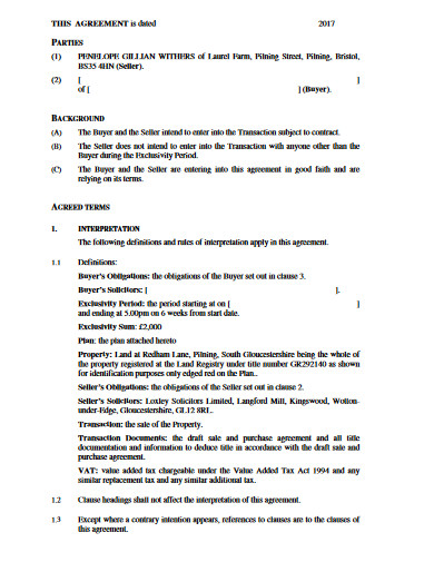 Exclusivity Agreement - 10+ Examples, Format, Pdf | Examples