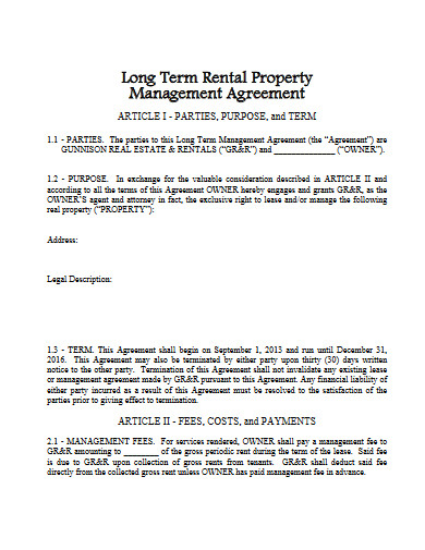Property Management Agreement - 10+ Examples, Format, Pdf | Examples