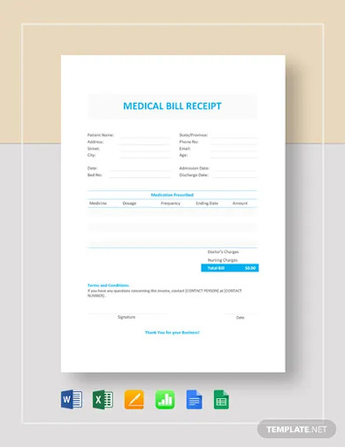 Medical Receipt - 8+ Examples, Format, Word, Excel, Pages, Numbers ...
