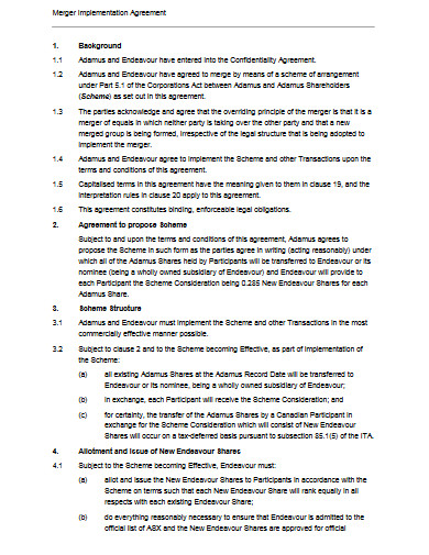 Merger Agreement - 10+ Examples, Format, Pdf | Examples