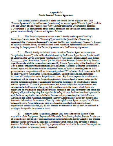 Escrow Agreement - 10+ Examples, Format, Pdf | Examples