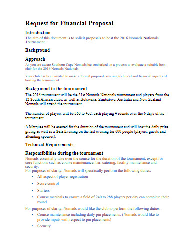 Financial Proposal - 10+ Examples, Format, Pdf | Examples