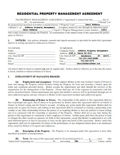 Property Management Agreement - 10+ Examples, Format, Pdf | Examples