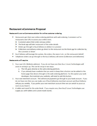 Restaurant Proposal - 15+ Examples, Format, Pdf | Examples