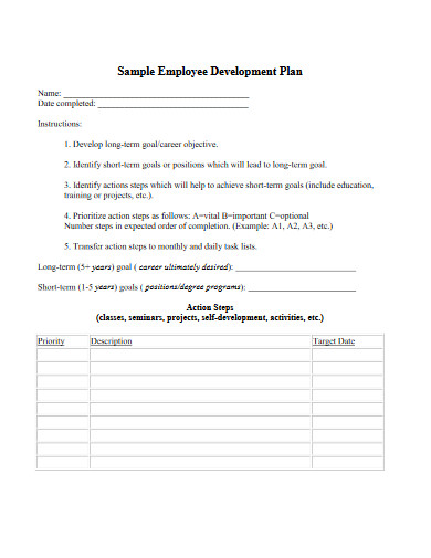 Employee Development Plan - 10+ Examples, Format, Pdf | Examples
