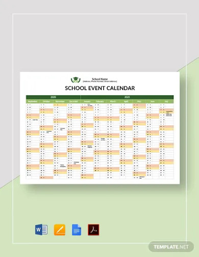 Event Calendar - 15+ Examples, Format, Pdf | Examples