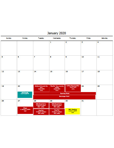 Event Calendar - 15+ Examples, Format, Pdf | Examples