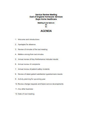 Review Agenda - 10+ Examples, Format, Pdf | Examples