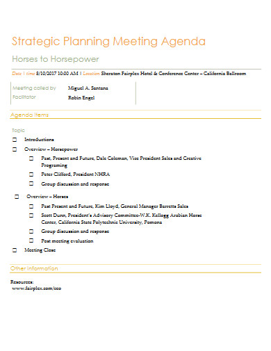 Strategy Meeting Agenda - 10+ Examples, Format, Pdf | Examples