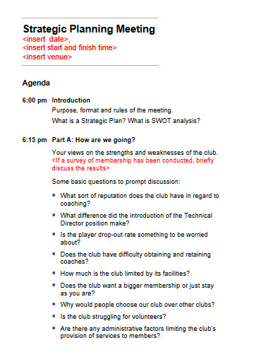 Strategy Meeting Agenda - 10+ Examples, Format, Pdf | Examples