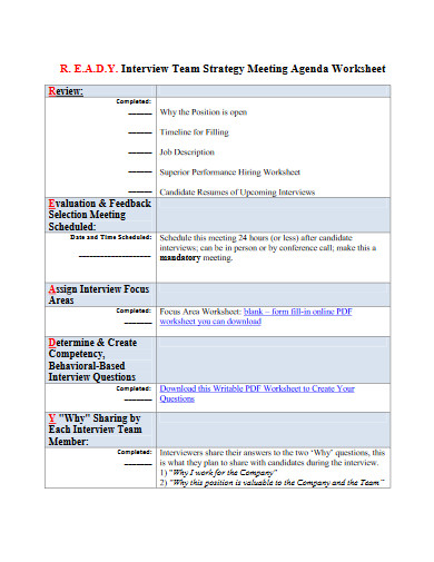 Strategy Meeting Agenda - 10+ Examples, Format, Pdf | Examples