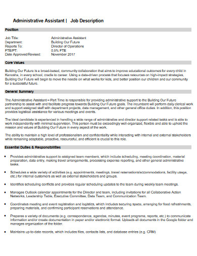 Administrative Assistant Job Description - 10+ Examples, Format, Pdf ...