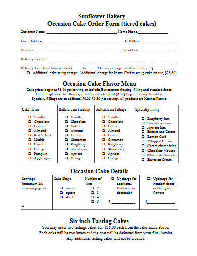 Bakery Order - 10+ Examples, Format, Pdf | Examples