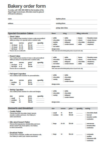 Bakery Order - 10+ Examples, Format, Pdf | Examples