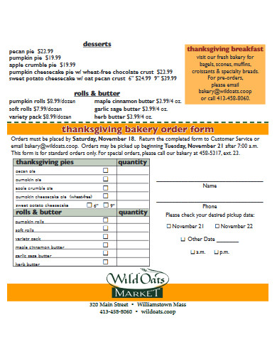 Bakery Order - 10+ Examples, Format, Pdf | Examples